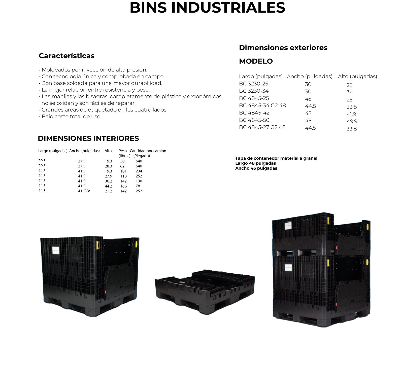 Contenedor Colapsable Bin Ropak 48x45x50